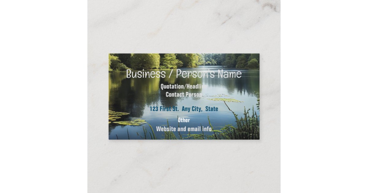 Lake Outdoor Scenery Landscape Peaceful Business Card | Zazzle