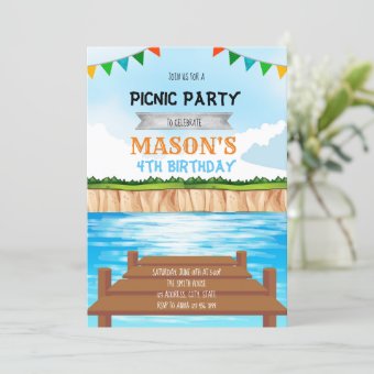 Lake party birthday invitation | Zazzle