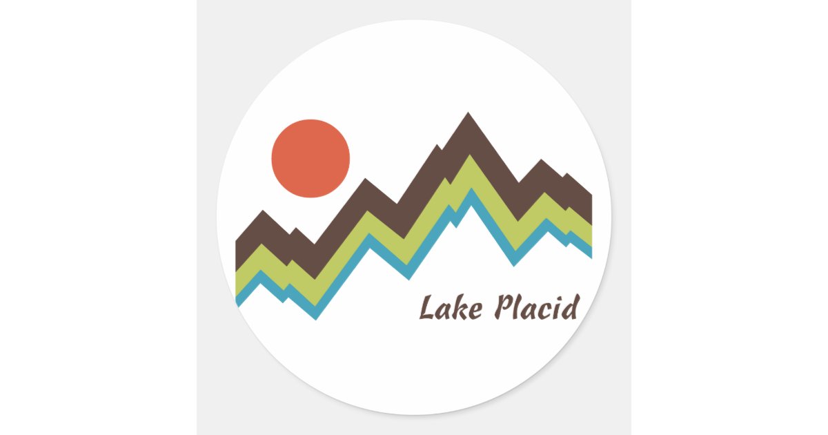 Lake Placid Classic Round Sticker | Zazzle