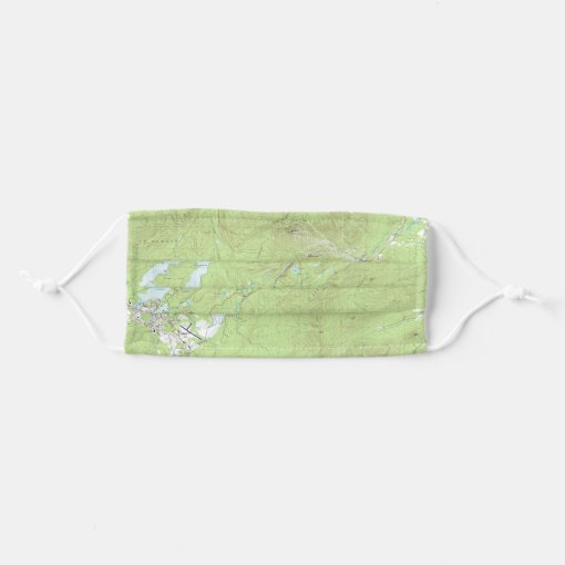 Lake Placid Topographical Map Adirondack Park Adult Cloth Face Mask ...