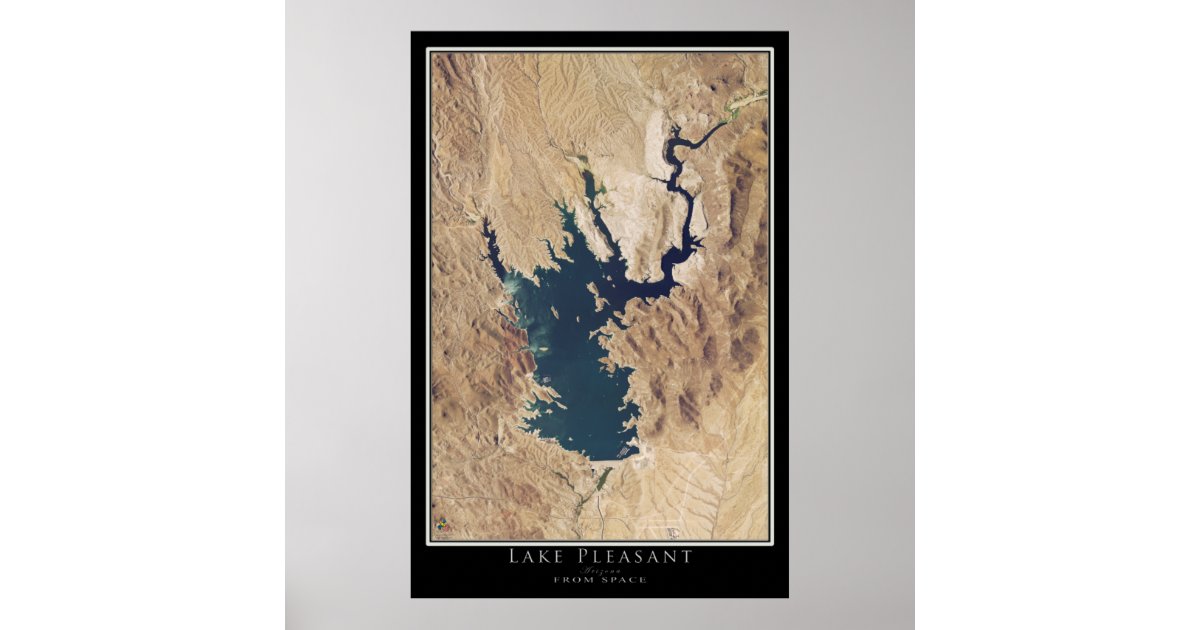 Lake Pleasant Arizona Satellite Poster Map | Zazzle