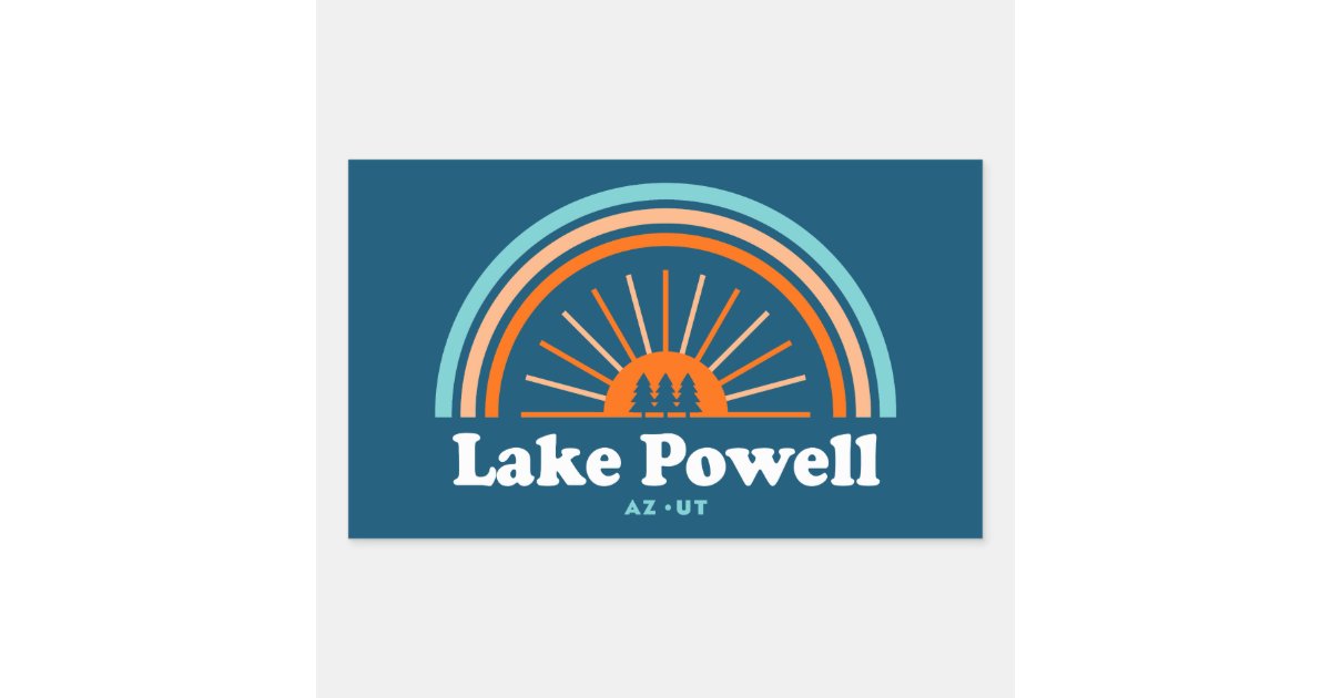 Lake Powell Arizona Utah Rainbow Rectangular Sticker | Zazzle