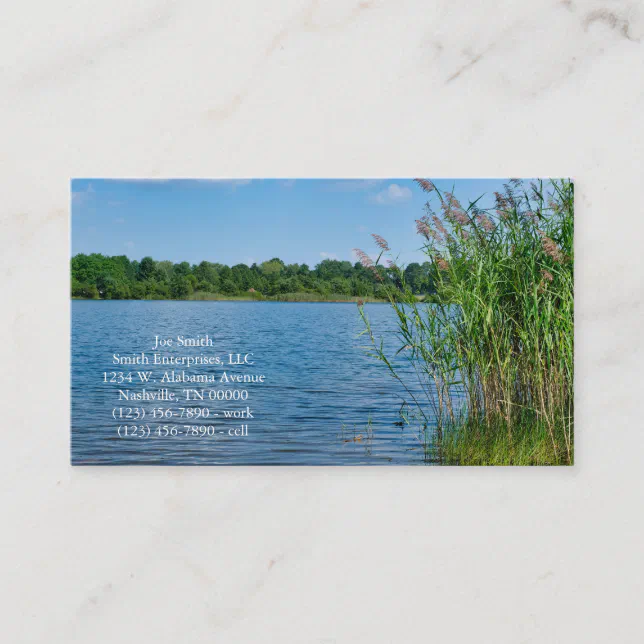 Lake scene business card | Zazzle