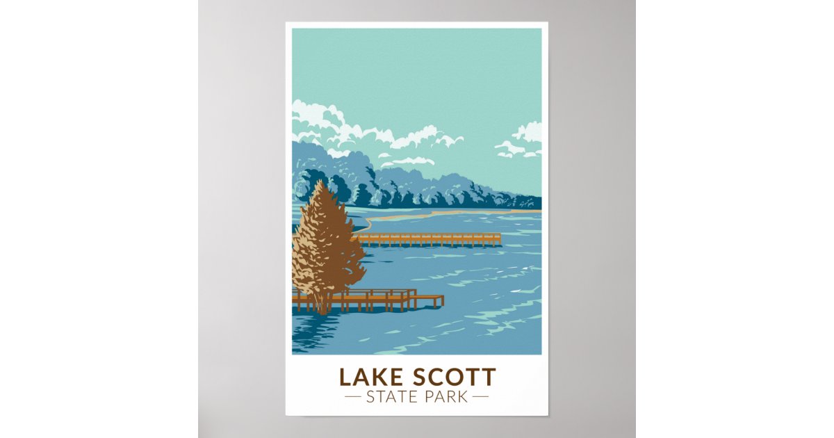 Lake Scott State Park Kansas Vintage Poster | Zazzle