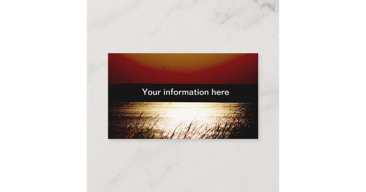 Lake sunset business card | Zazzle