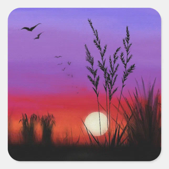 Lake Sunset Sticker | Zazzle