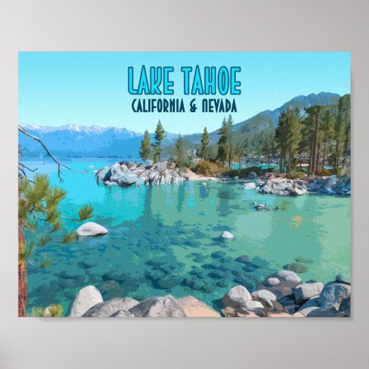 Lake Tahoe California Nevada Vintage Poster | Zazzle.com