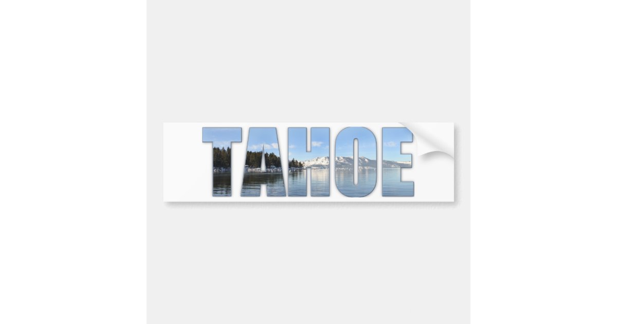 Lake Tahoe Text Bumper Sticker | Zazzle
