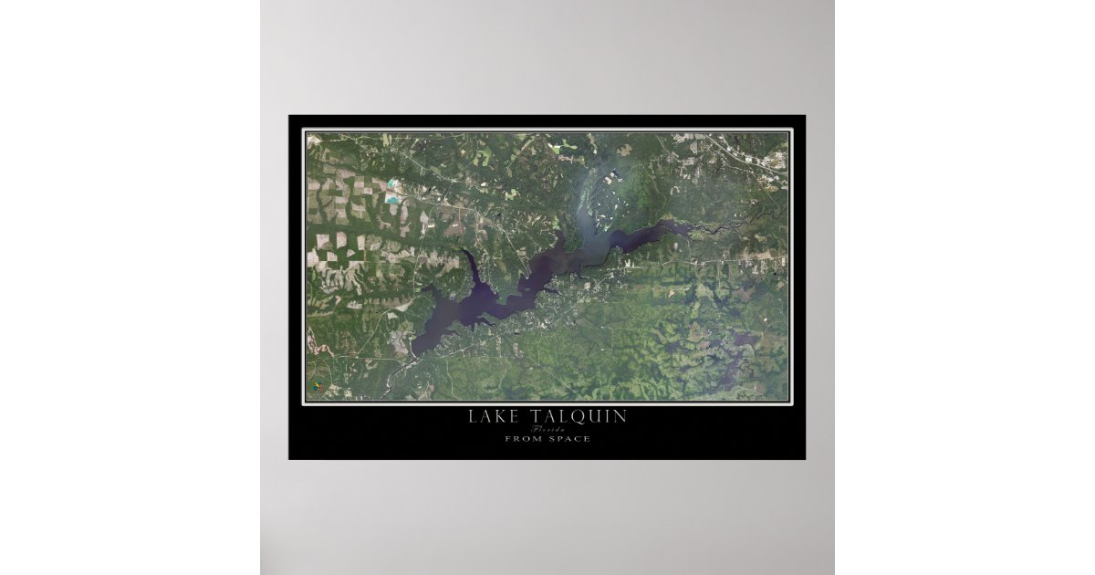 Lake Talquin Florida Satellite Poster Map | Zazzle