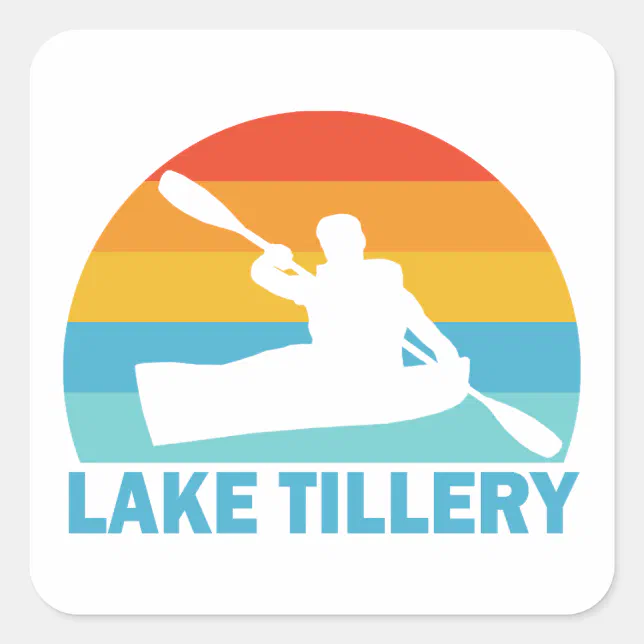 Lake Tillery North Carolina Kayak Square Sticker | Zazzle