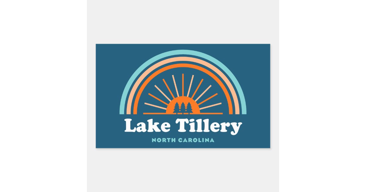 Lake Tillery North Carolina Rainbow Rectangular Sticker | Zazzle