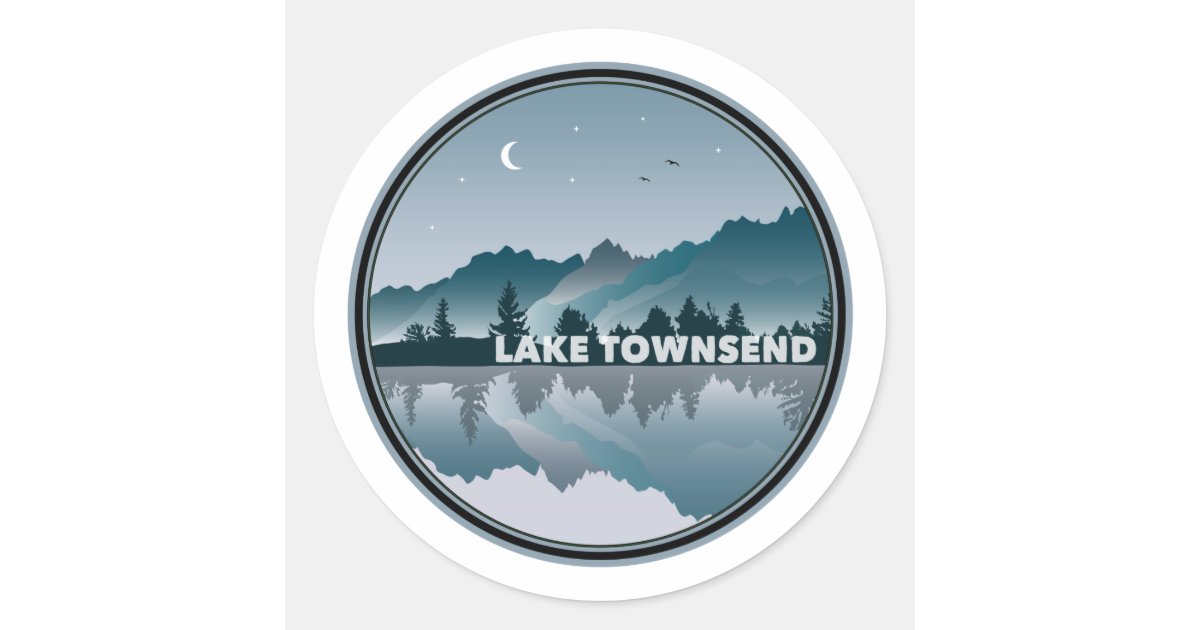 Lake Townsend North Carolina Reflection Classic Round Sticker | Zazzle