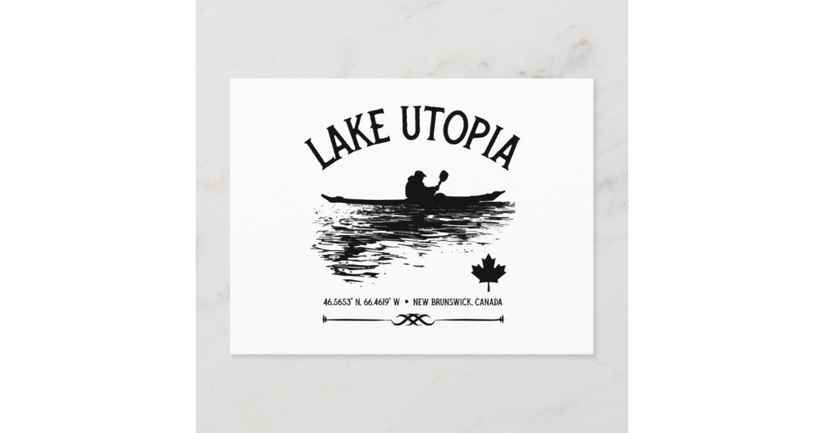 Lake Utopia New Brunswick Canada Lakes - Kayaker Holiday Postcard | Zazzle