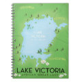 Lake Victoria Map - Africa Great Lake travel art. Notebook | Zazzle
