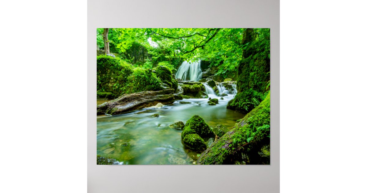 lake waterfall poster | Zazzle