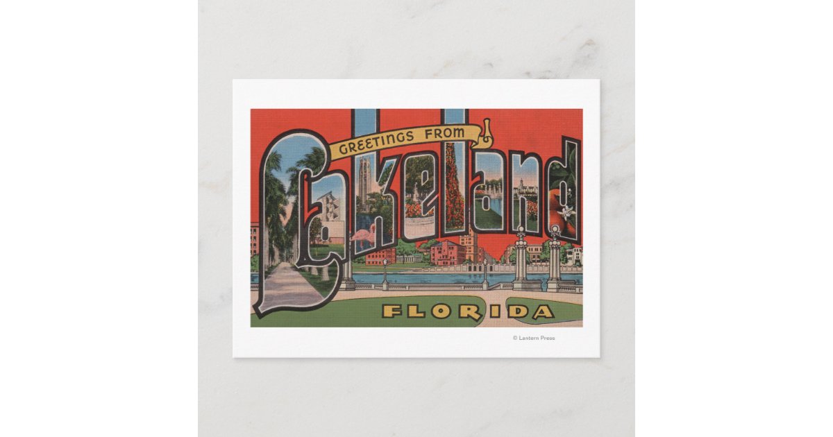 Lakeland, Florida - Large Letter Scenes Postcard | Zazzle