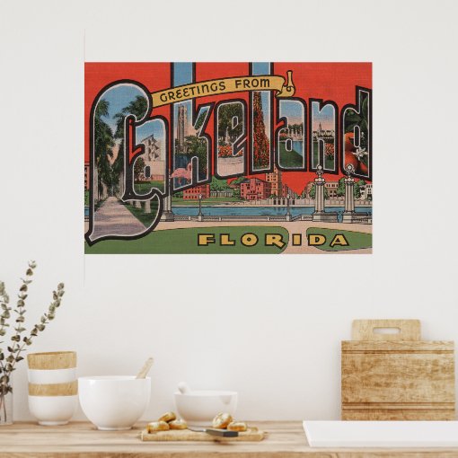 Lakeland, Florida - Large Letter Scenes Poster | Zazzle