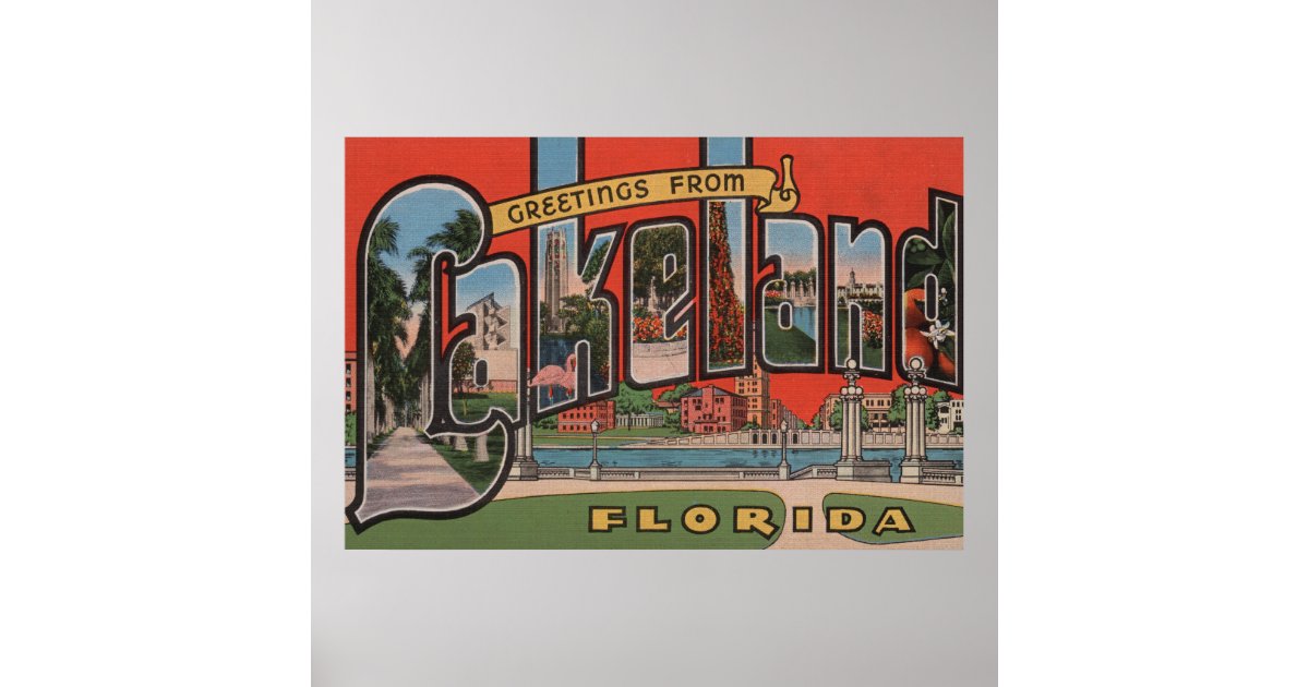 Lakeland, Florida - Large Letter Scenes Poster | Zazzle