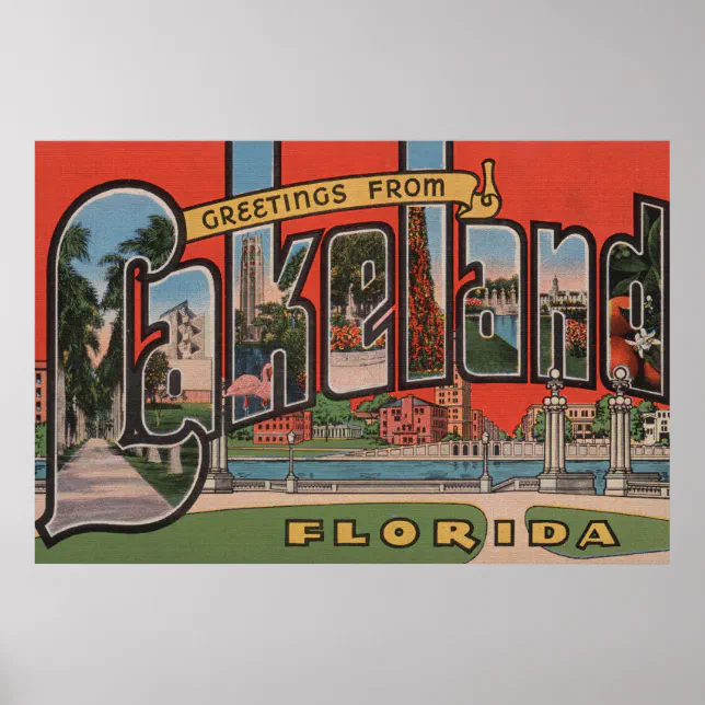 Lakeland, Florida - Large Letter Scenes Poster | Zazzle