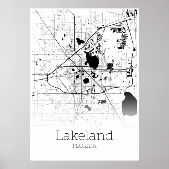 Lakeland Map - Florida - City Map Poster | Zazzle.com