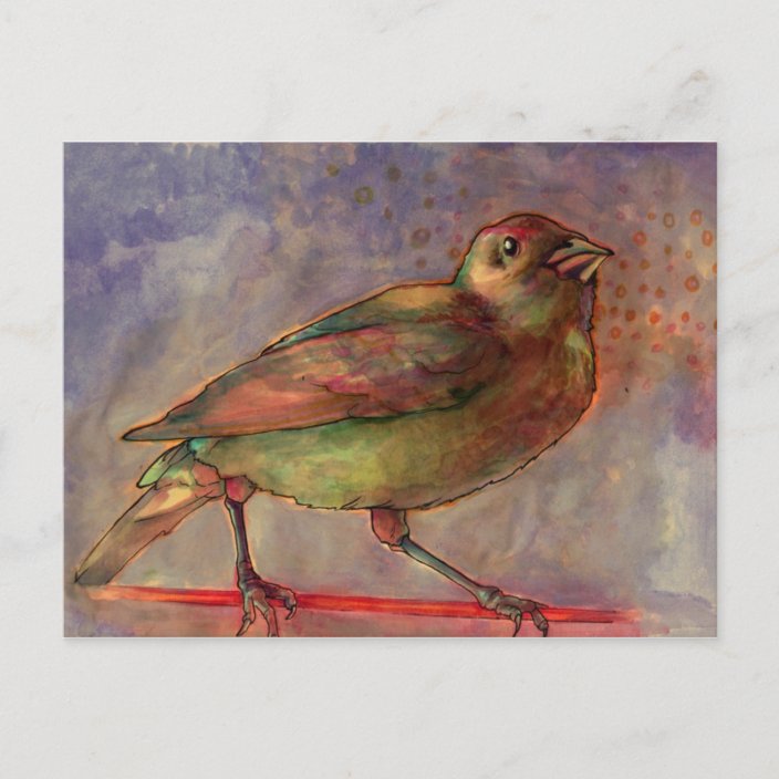 Lakeside Bird Watercolor painting postcard | Zazzle