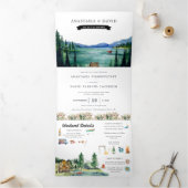 Lakeside Campground Resort | Illustrated Wedding Tri-Fold Invitation ...
