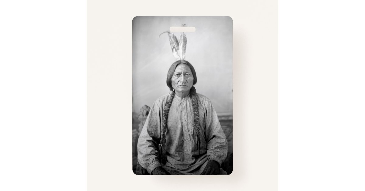 Lakota Leader Sitting Bull Native American Indian Badge | Zazzle