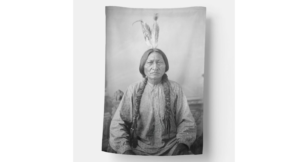Lakota Leader Sitting Bull Native American Indian House Flag | Zazzle