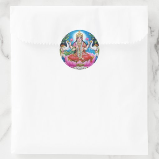 Lakshmi Round Sticker | Zazzle