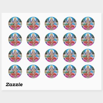 Lakshmi Round Sticker | Zazzle