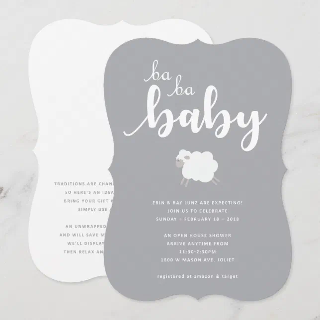 Lamb Theme Baby Shower Invitation | Zazzle