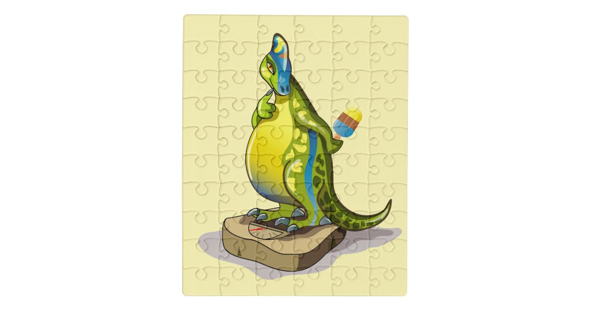 Lambeosaurus Standing On A Weight Scale. Jigsaw Puzzle | Zazzle