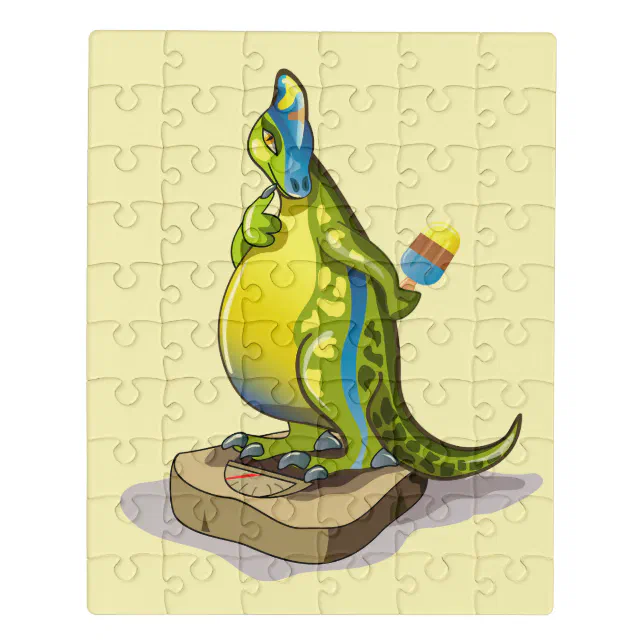 Lambeosaurus Standing On A Weight Scale. Jigsaw Puzzle | Zazzle