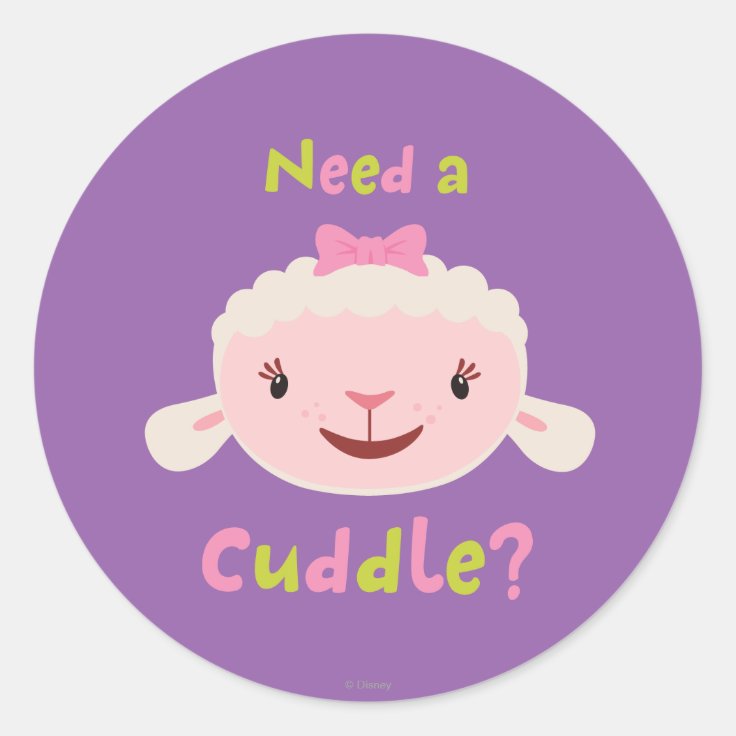 Lambie - Need a Cuddle Classic Round Sticker | Zazzle