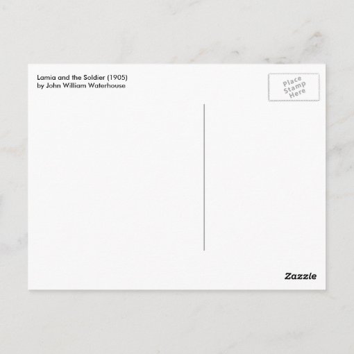 Lamia and the Soldier by John William Waterhouse Postcard | Zazzle