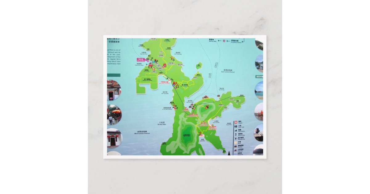 lamma island map postcard | Zazzle