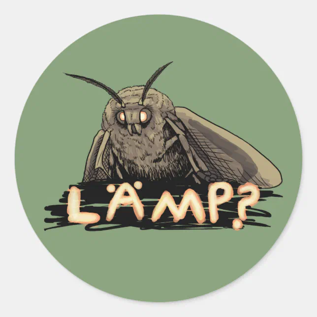 Lamp? Moth Meme Classic Round Sticker | Zazzle