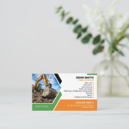 Land clearing, Excavation,Landscaping,Construction Business Card | Zazzle