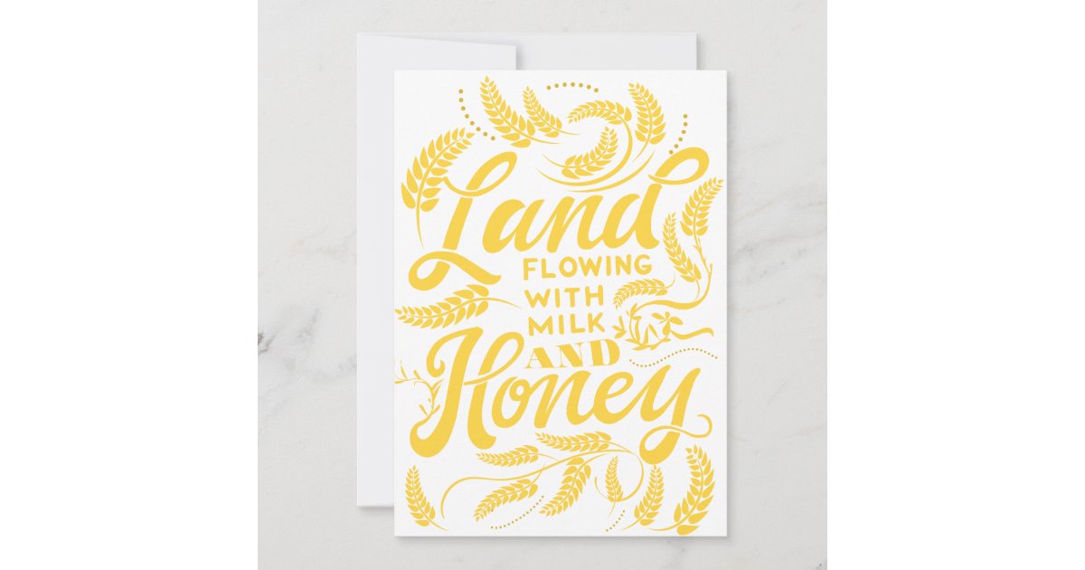 Land Flowing with Milk & Honey Pillow Thank You Card | Zazzle