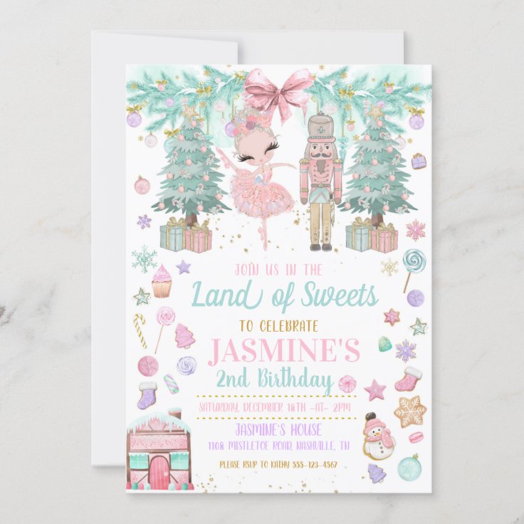 Land of Sweets Sugar Plum Fairy Nutcracker Invitation | Zazzle