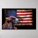 Land of the Free Patriotic US Flag and Eagle Poster | Zazzle