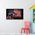 Land of the Free Patriotic US Flag and Eagle Poster | Zazzle