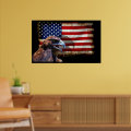 Land of the Free Patriotic US Flag and Eagle Poster | Zazzle