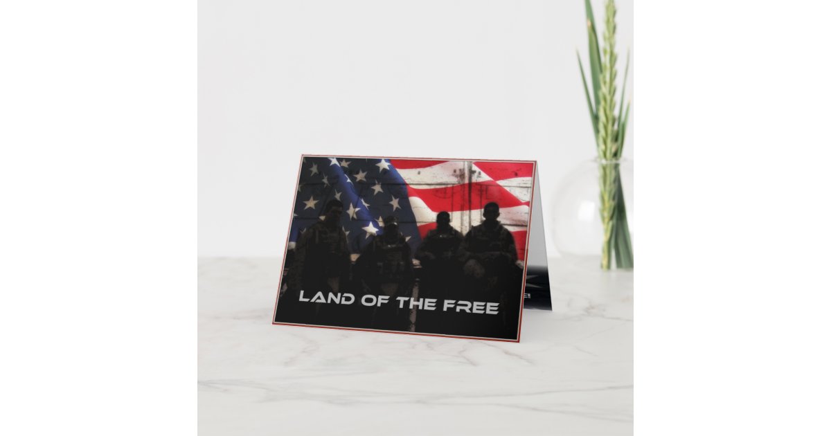 Land Of The Free Veterans Day Greeting Card | Zazzle