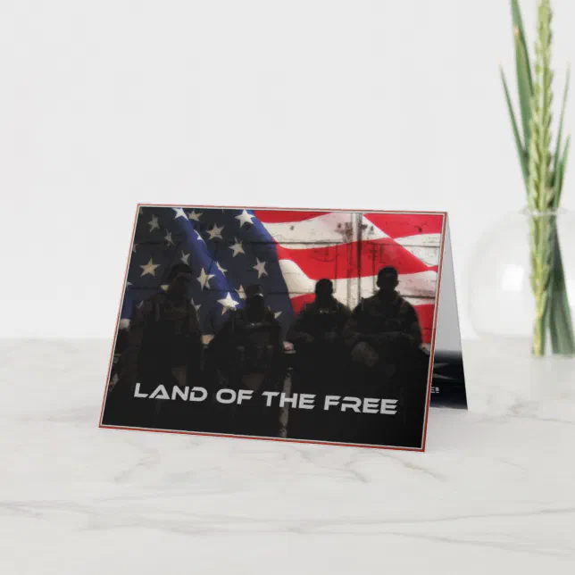Land Of The Free Veterans Day Greeting Card | Zazzle