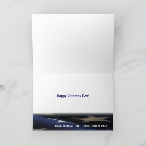 Land Of The Free Veterans Day Greeting Card | Zazzle