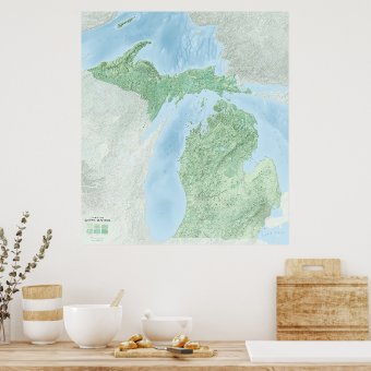 Landforms of Michigan Poster | Zazzle