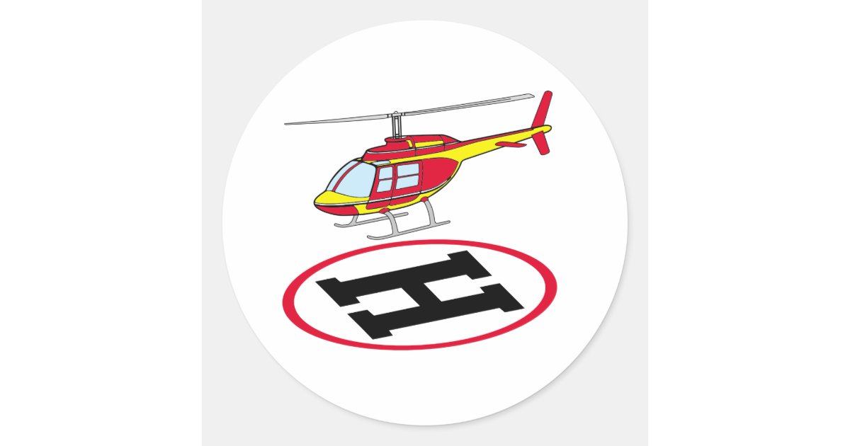 Landing helicopter classic round sticker | Zazzle