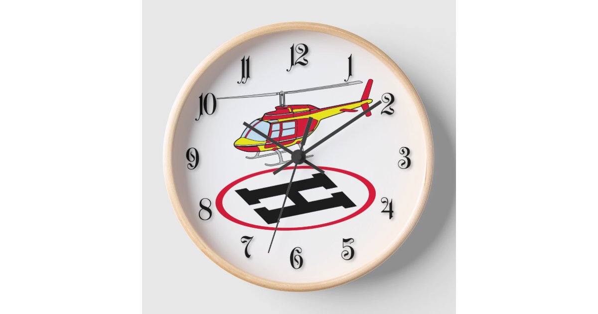 Landing helicopter clock | Zazzle