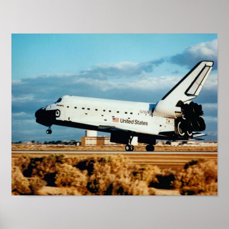 Landing of Space Shuttle Discovery (STS-31) Poster | Zazzle